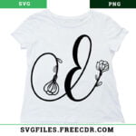 E Monogram Svg Floral Free