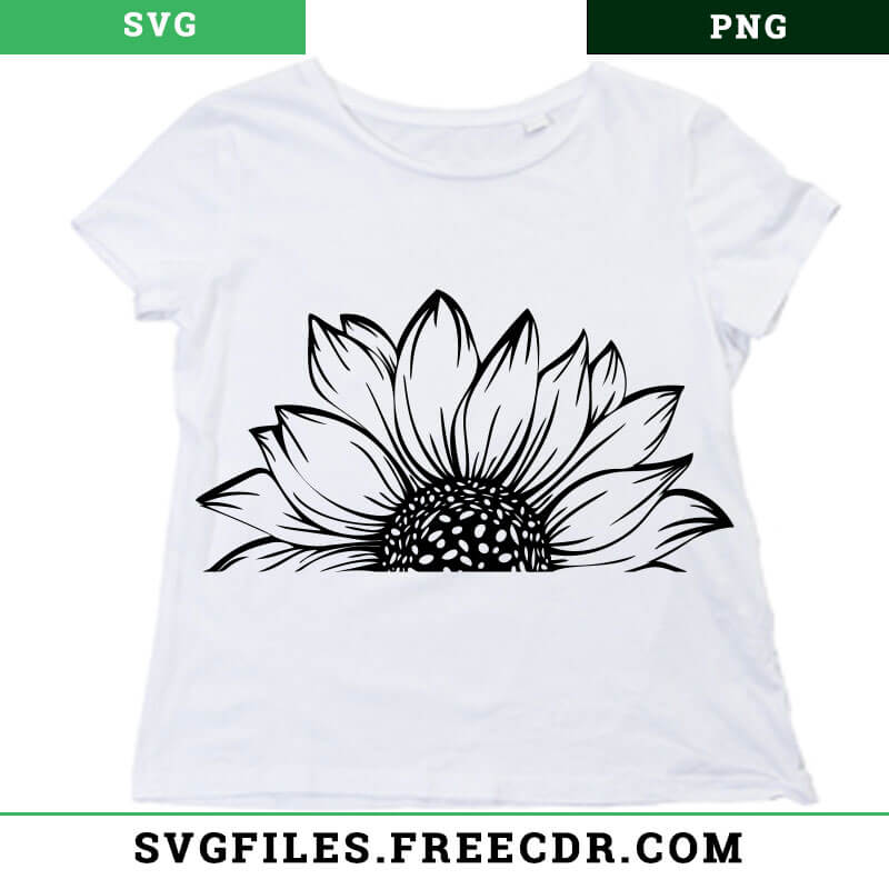 Half Sunflower Svg