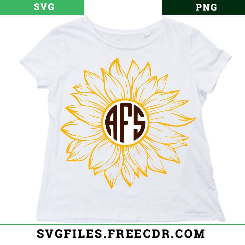 Monogram Sunflower Svg Free